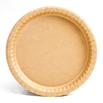 9" Kraft Natural Coated Recycled Corrugated Paper Plates EcoFriendly