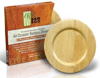 5" Round Disposable Bamboo Plates EcoFriendly